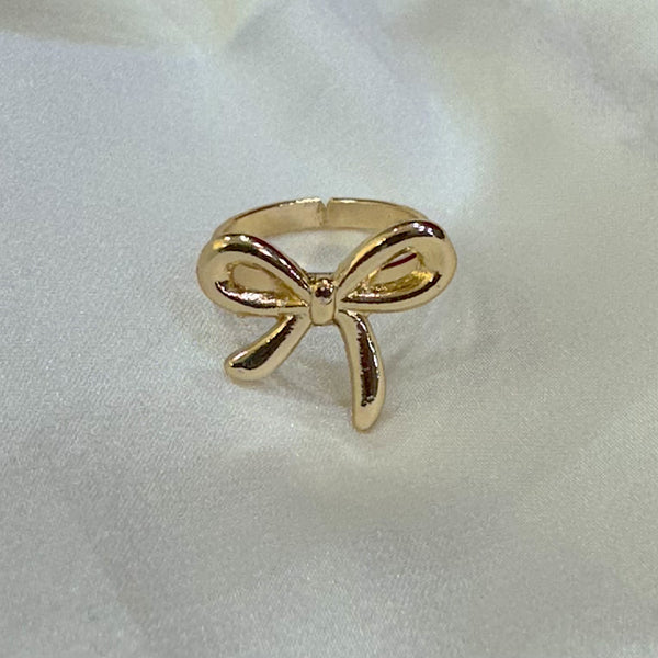 TFC Bow Tie Gold Plated Adjustable ring