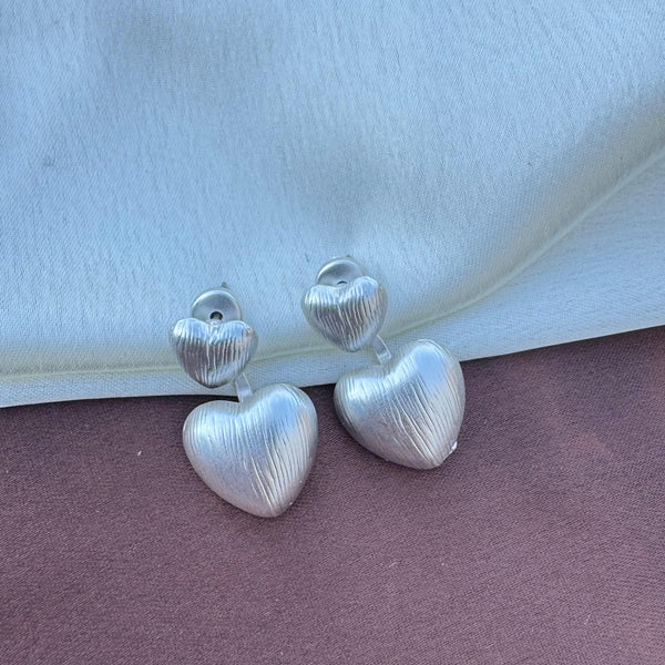 TFC Couple Heart Silver Plated Dangler Earrings