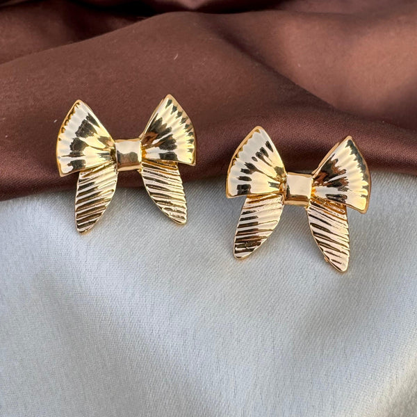 TFC Bow Beam Gold Plated Stud Earrings