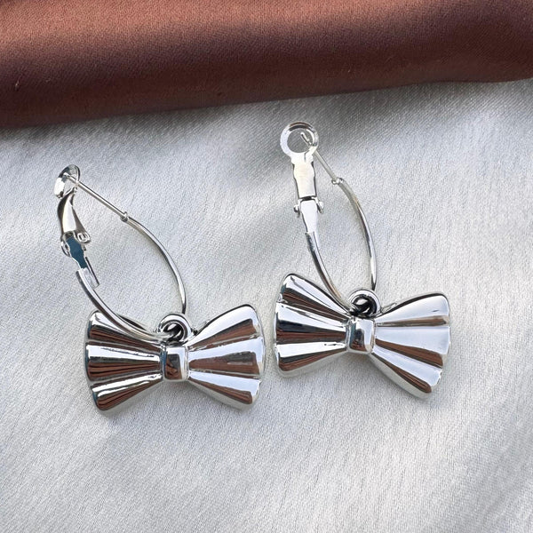 TFC Imperial Bow Silver Dangler Earrings