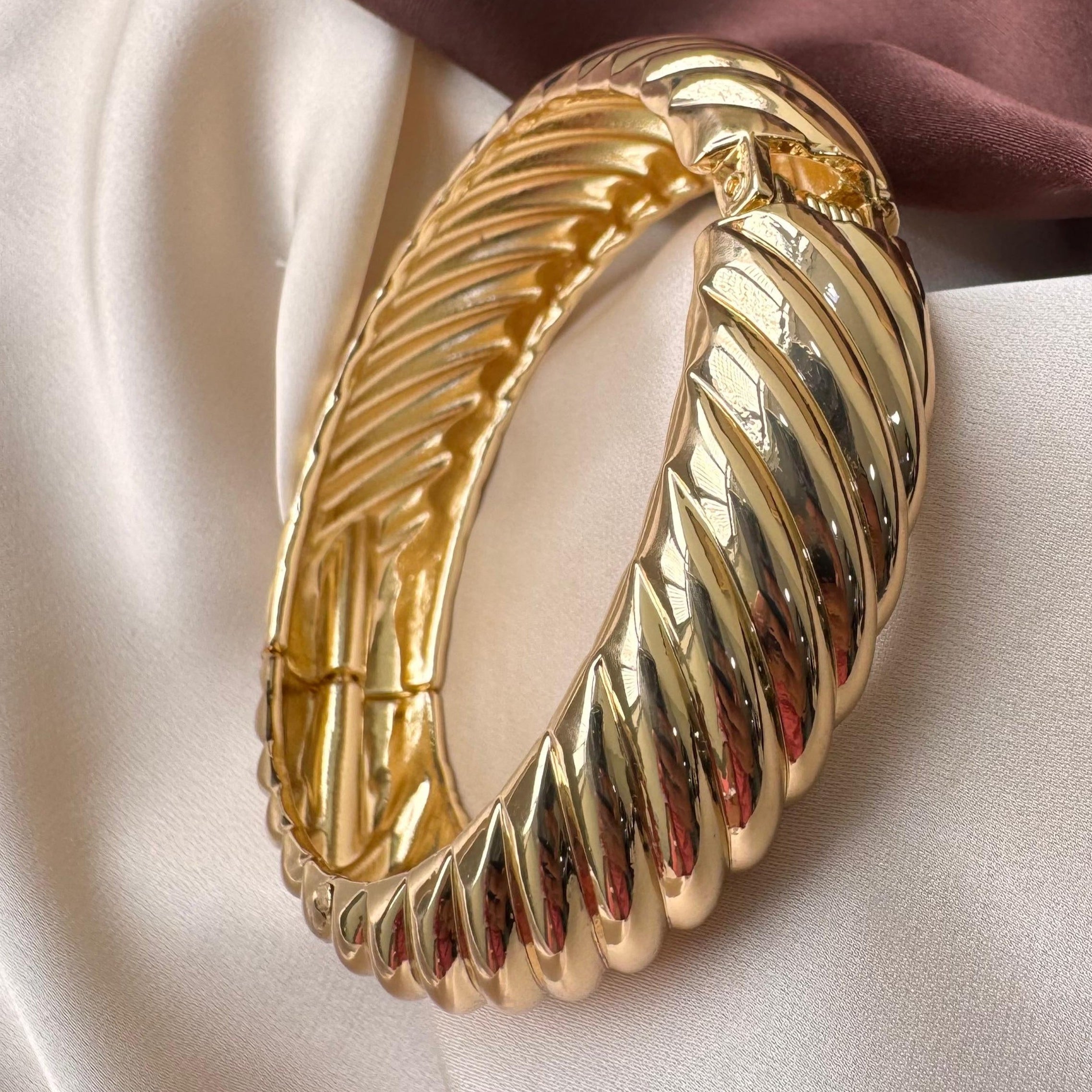 TFC Size 2.6 Multi Swirls Gold Plated Bracelet Bangle