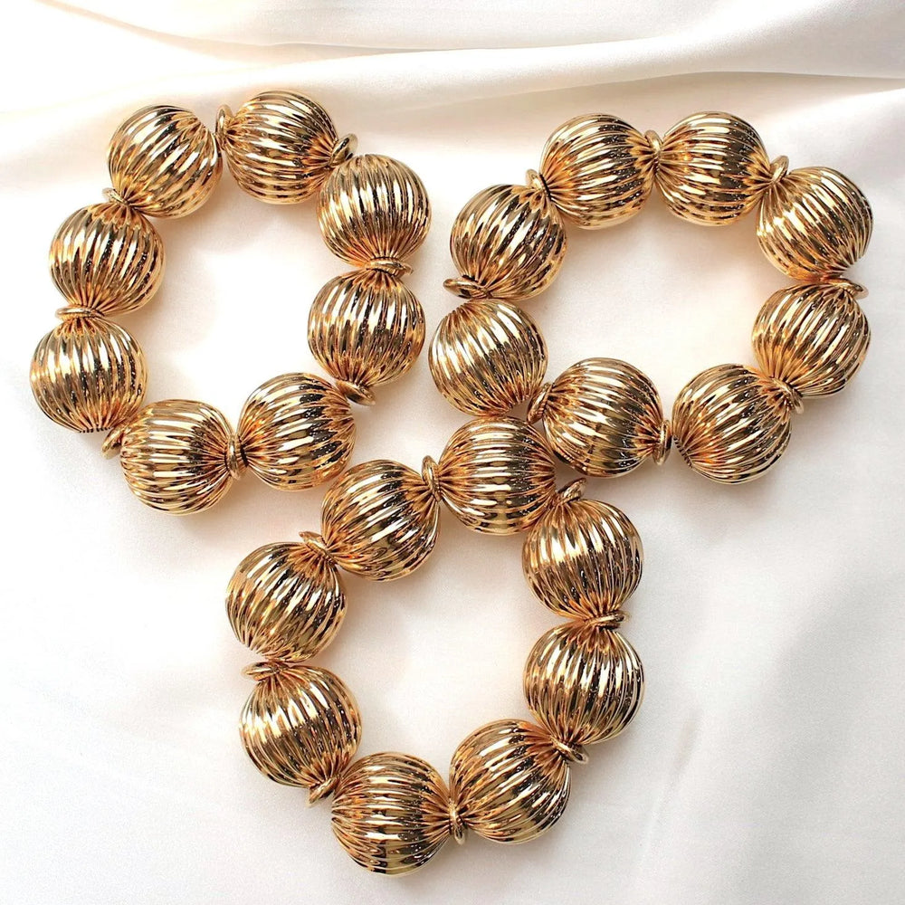 TFC Vortex Bold Big Gold Plated Bracelet Stack (Set of 3)